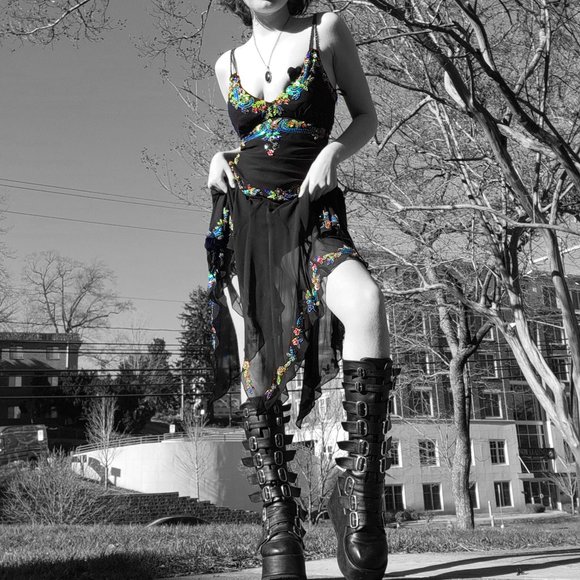 Sue Wong | Dresses | Sue Wong Nocturne Vintage Y2k Rainbow Beaded Black ...